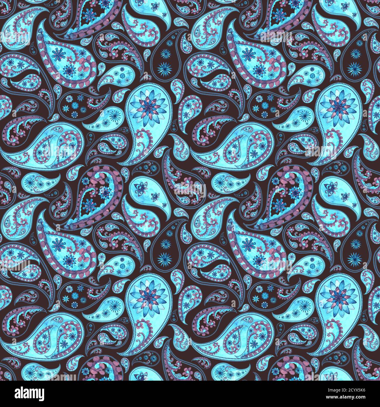 Dark Blue Paisley Background