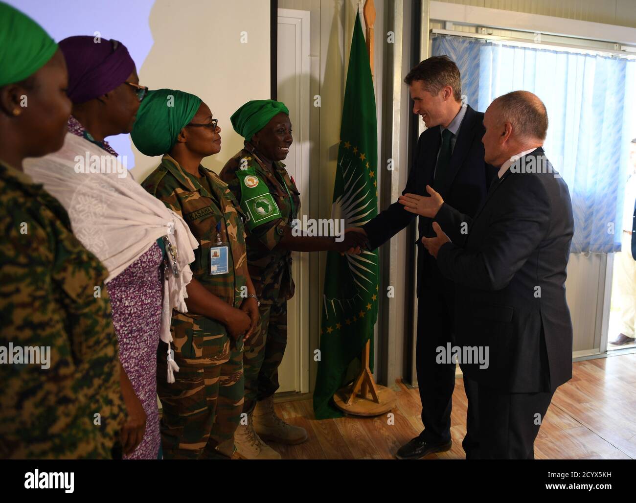 UK Defence Secretary Gavin Williamson meets with female peacekeepers of ...