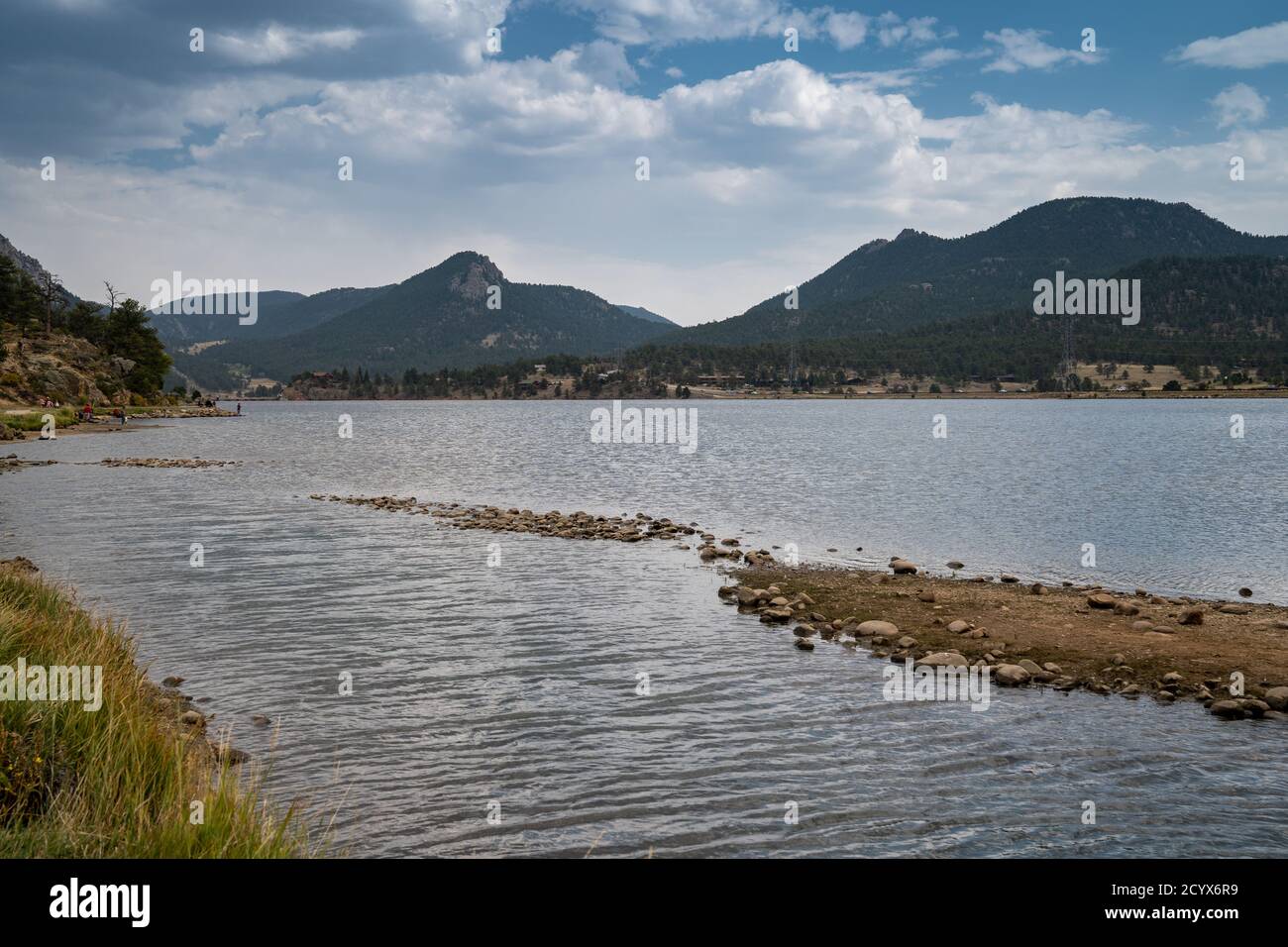 Big Thompson River going through Lake Estes Park in Colorado during ...