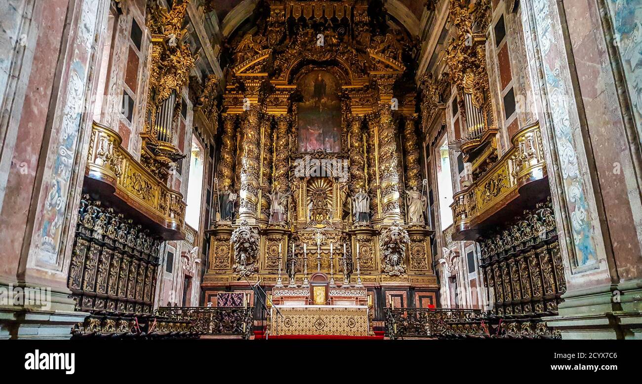 Interior of Porto Cathedral (Se do Porto). Portugal Stock Photo - Alamy