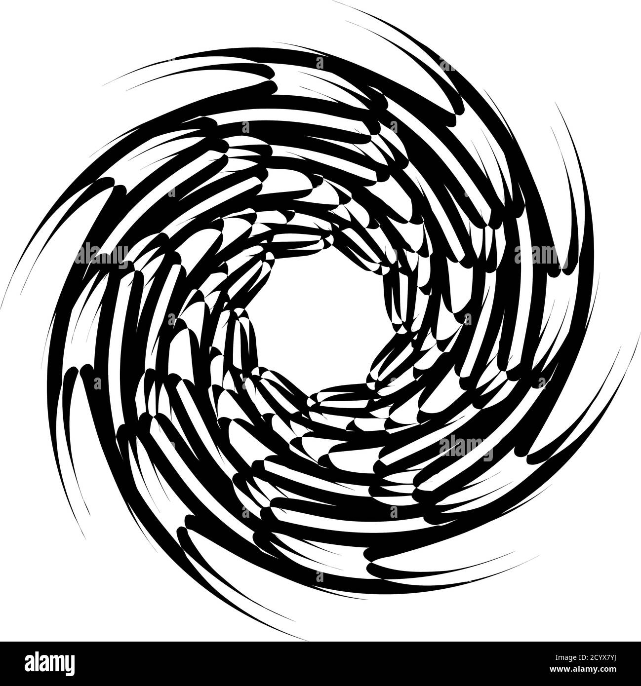 Circular, radial abstract spiral, vortex design element. Swirl, twirl ...