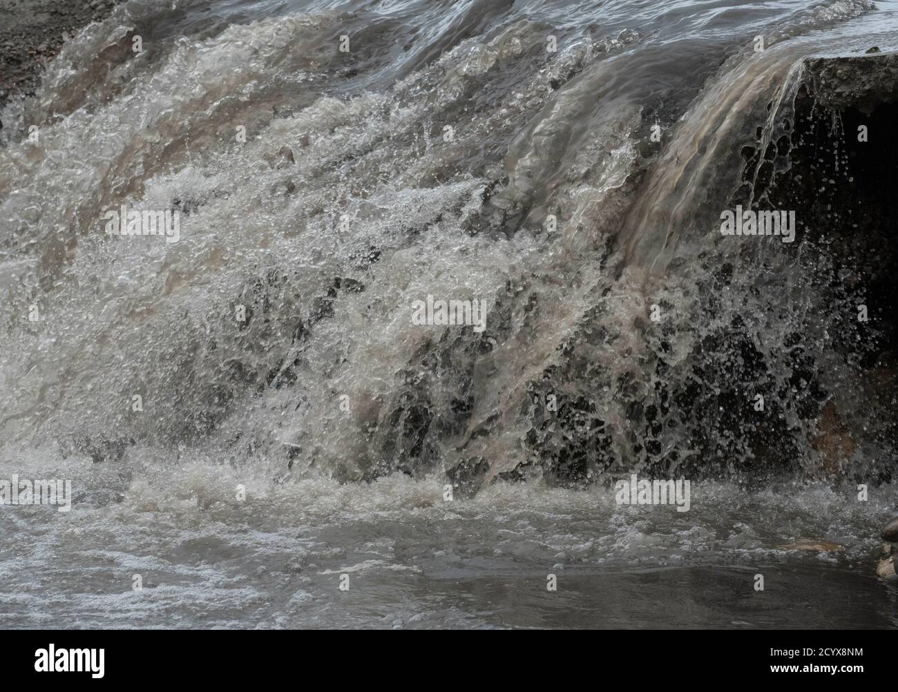 waterfall or cascade in nature, fresh water running down a cliff Stock ...