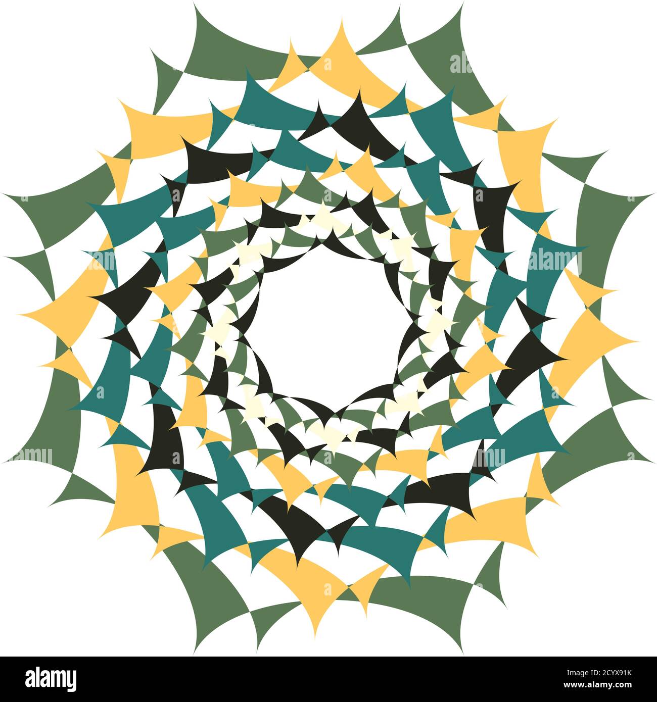 Circular, radial abstract spiral, vortex design element. Swirl, twirl ...