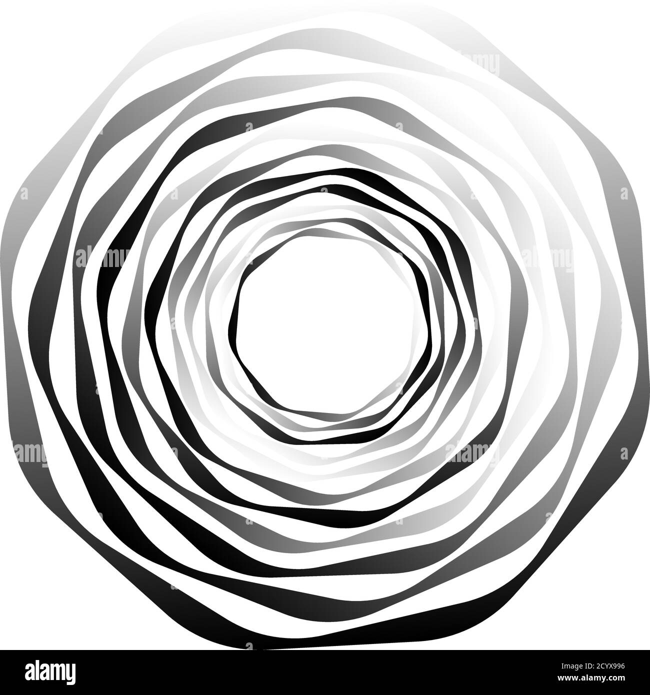 Circular, radial abstract spiral, vortex design element. Swirl, twirl ...