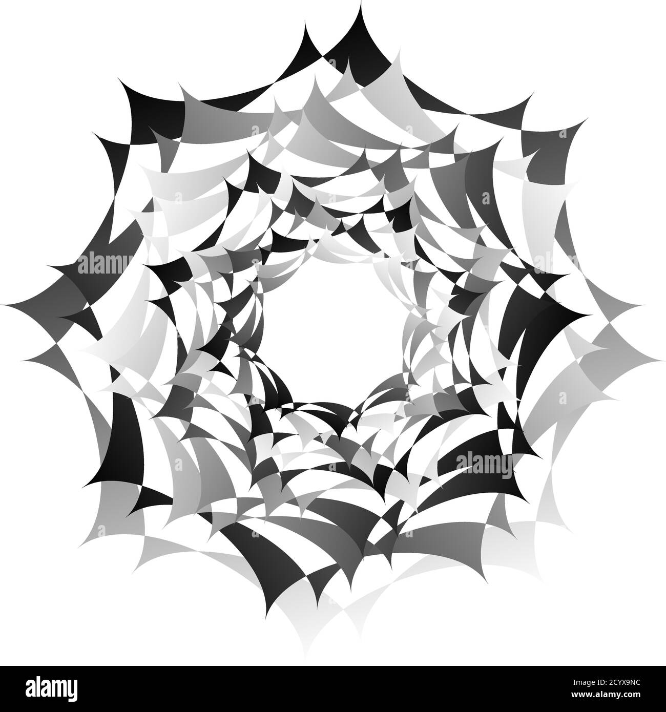 Circular, radial abstract spiral, vortex design element. Swirl, twirl ...