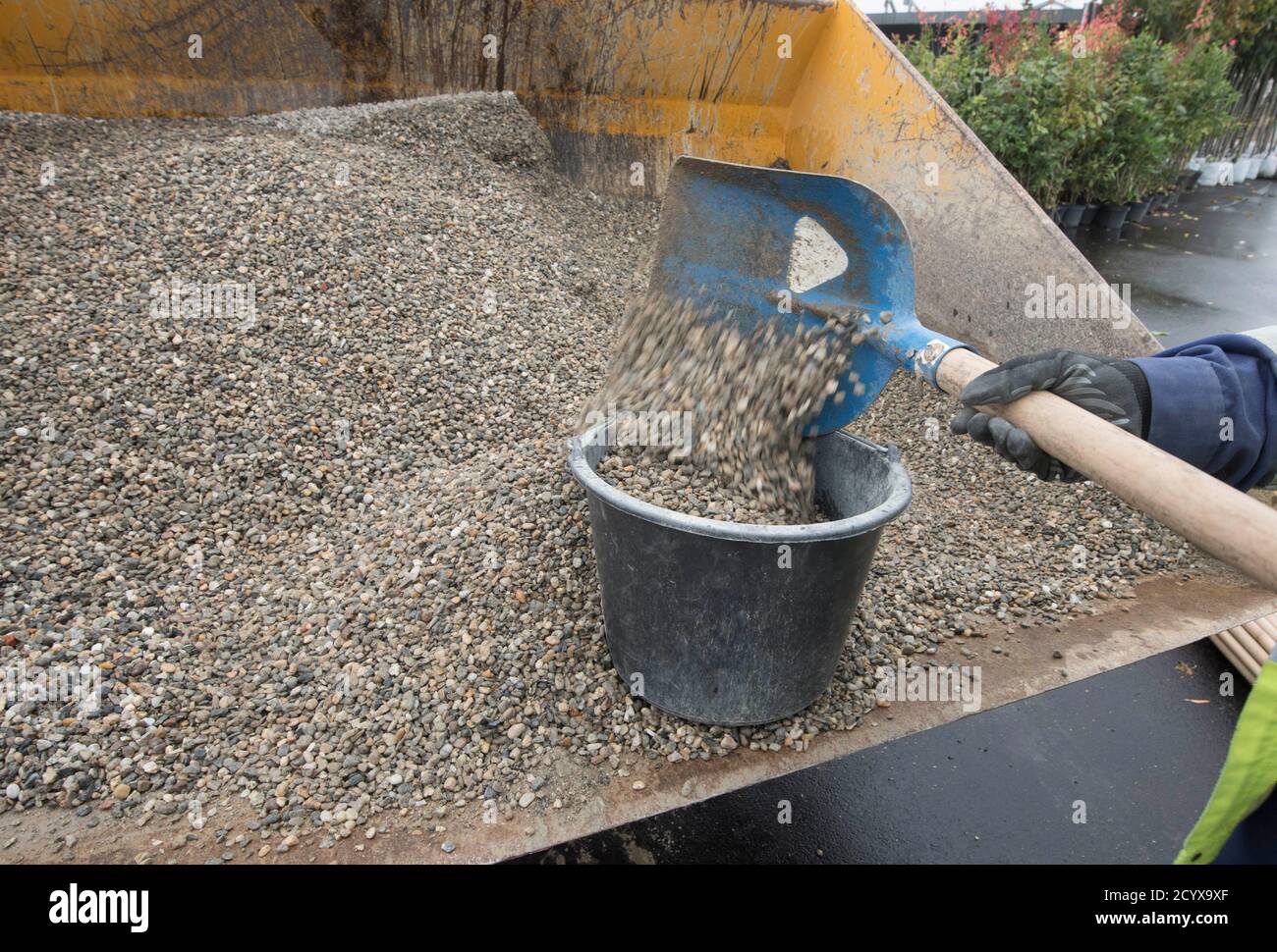 mining of sand and gravel resources for the construction industry Stock ...