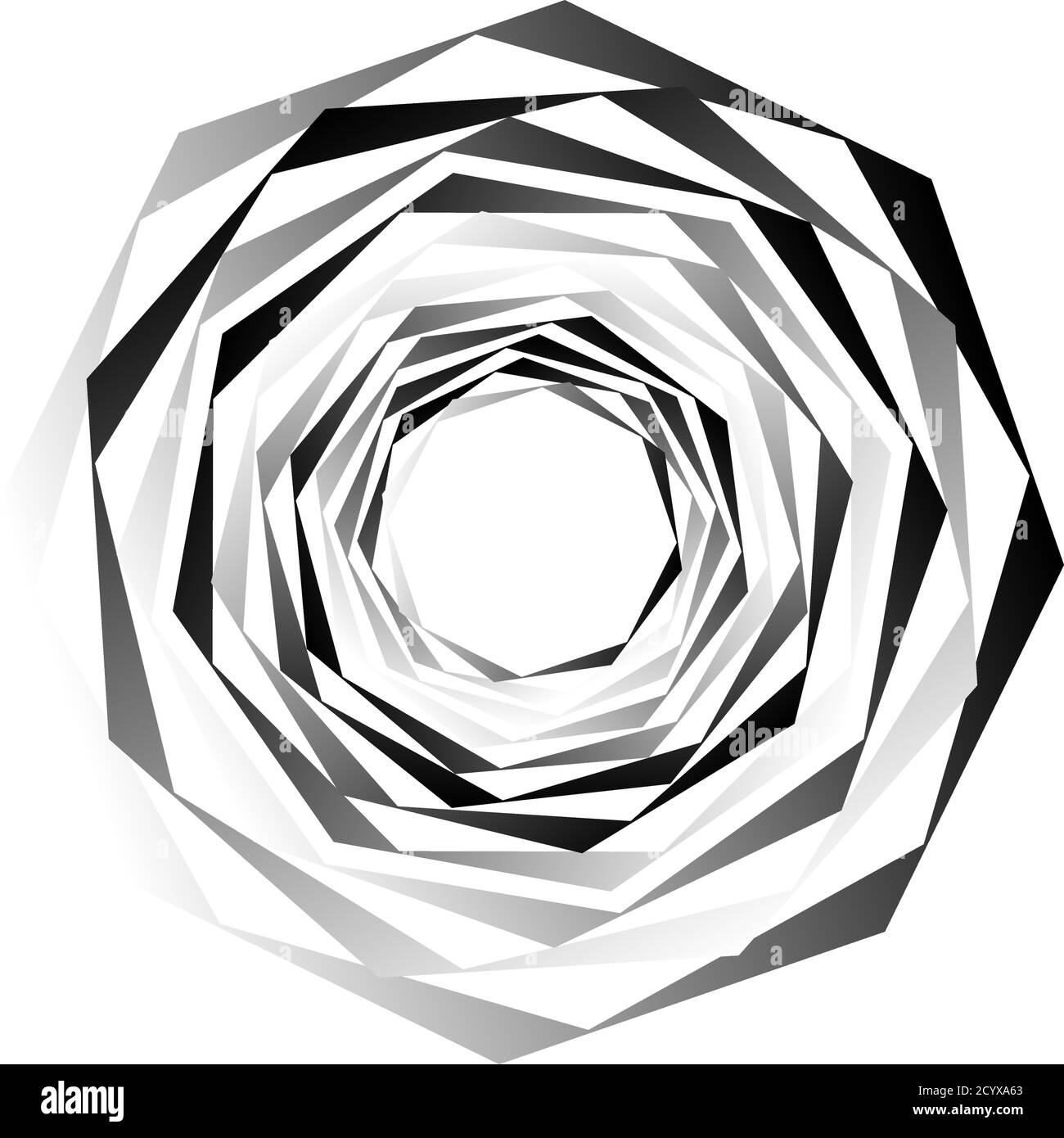Circular, radial abstract spiral, vortex design element. Swirl, twirl ...