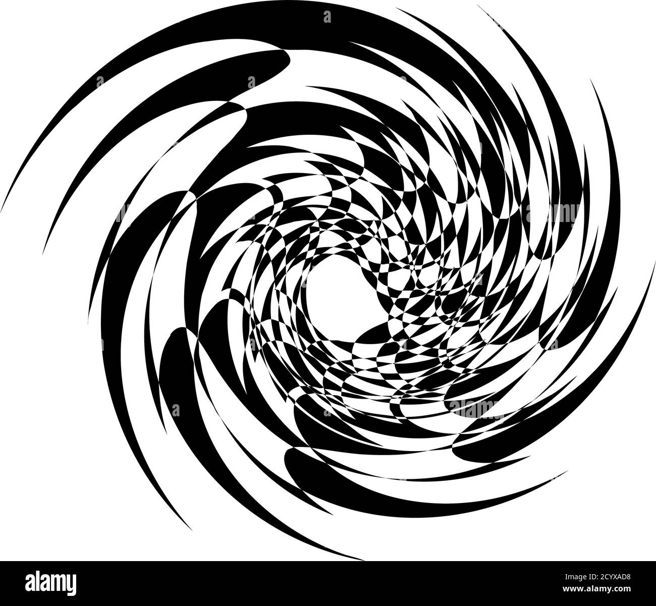 Circular, radial abstract spiral, vortex design element. Swirl, twirl ...