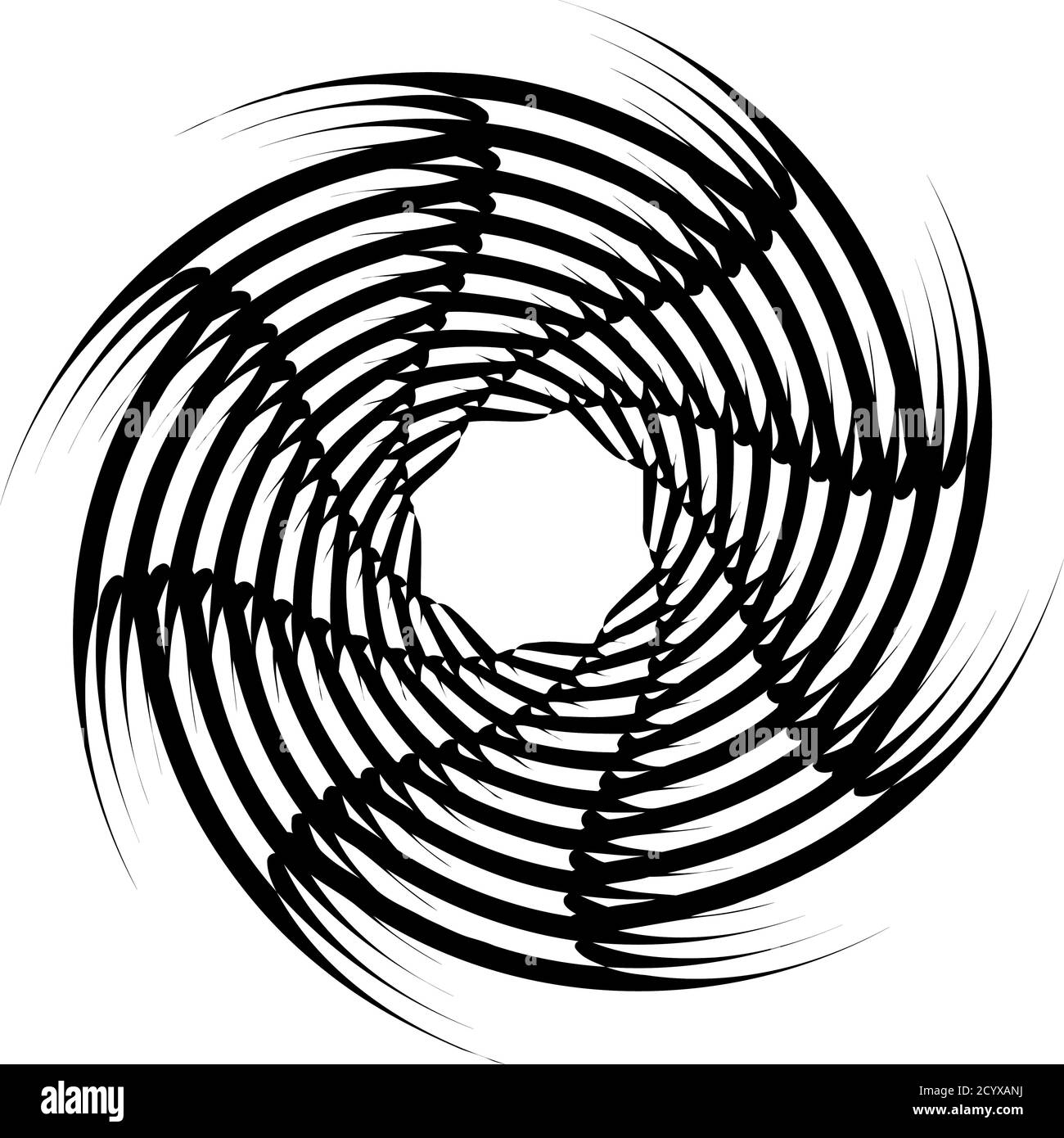 Circular, radial abstract spiral, vortex design element. Swirl, twirl ...