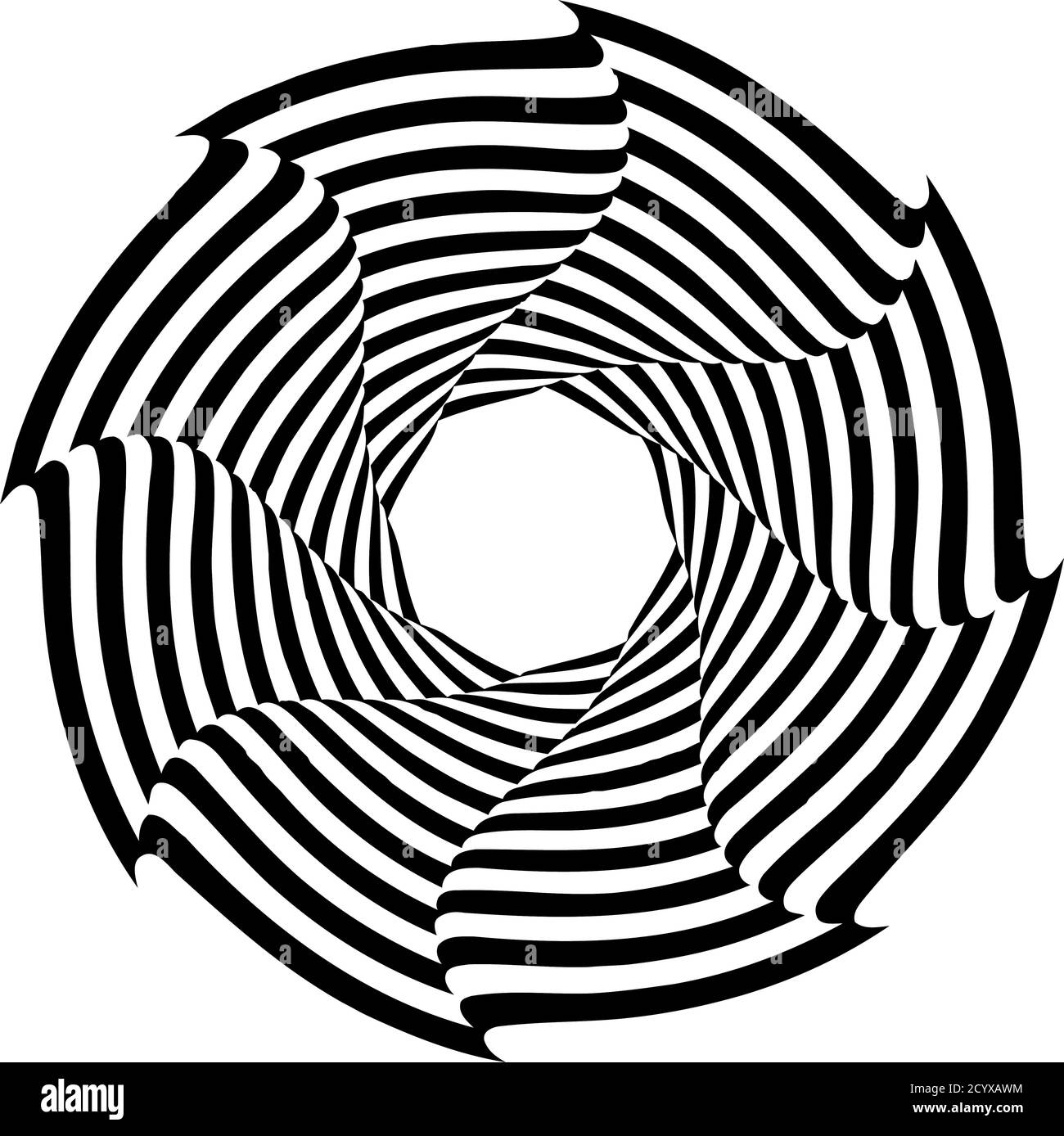 Circular, radial abstract spiral, vortex design element. Swirl, twirl ...