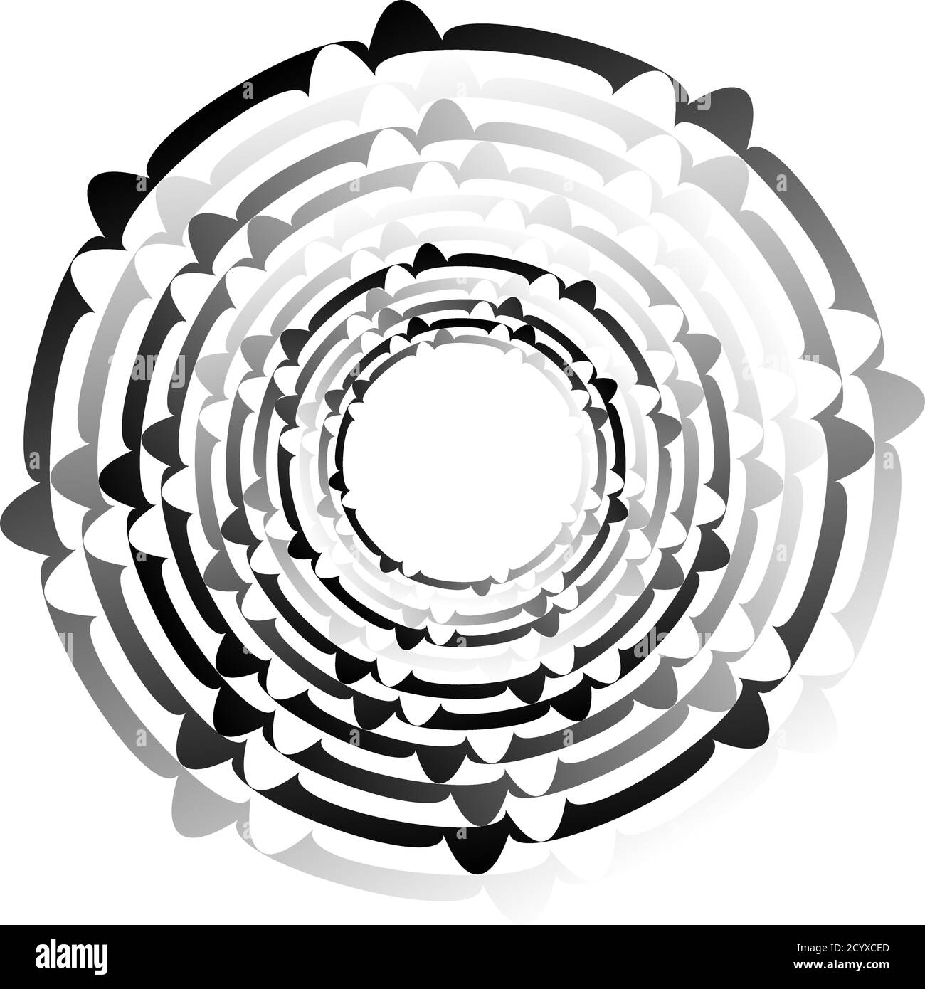 Circular, radial abstract spiral, vortex design element. Swirl, twirl ...