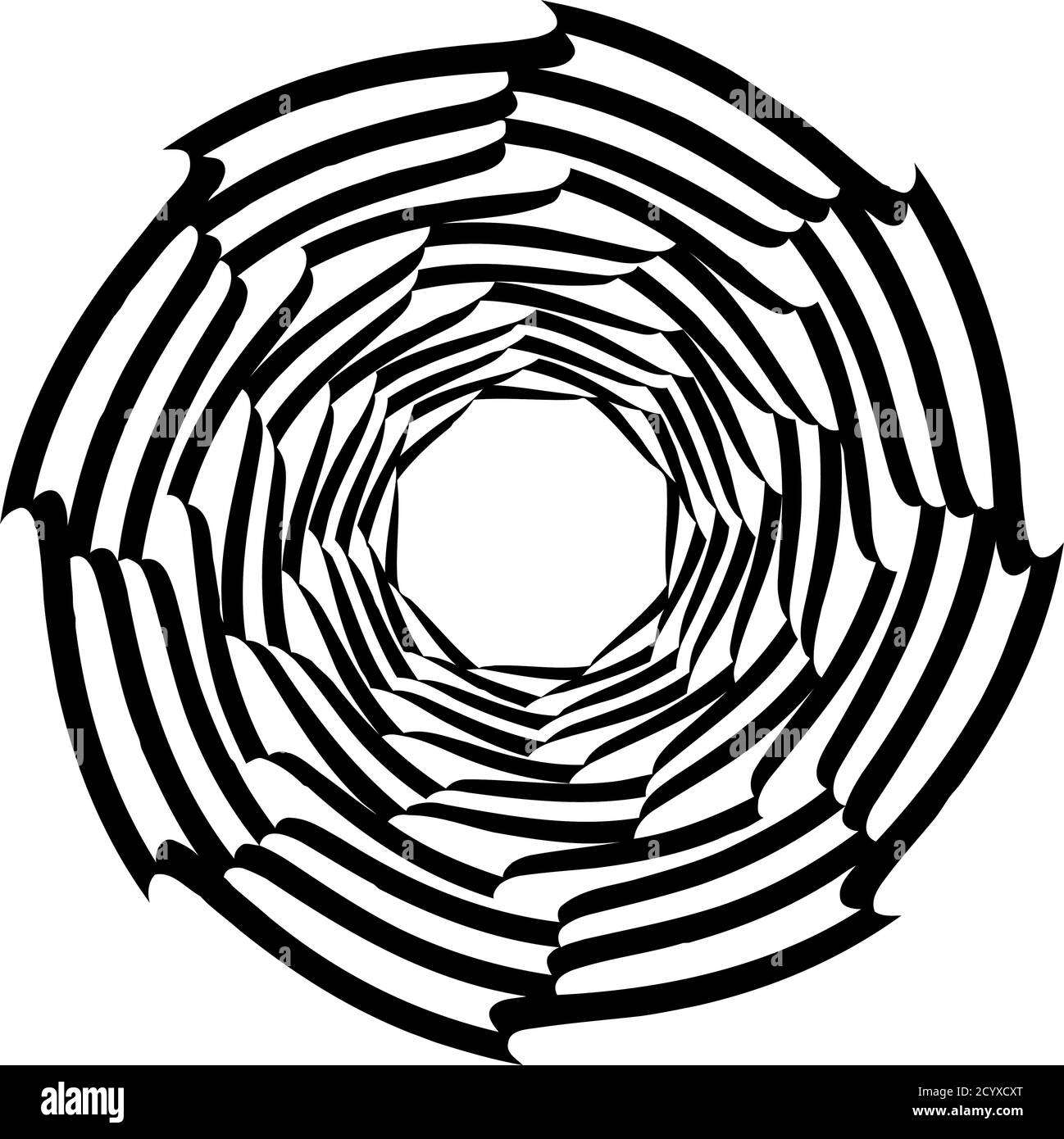 Circular, radial abstract spiral, vortex design element. Swirl, twirl ...