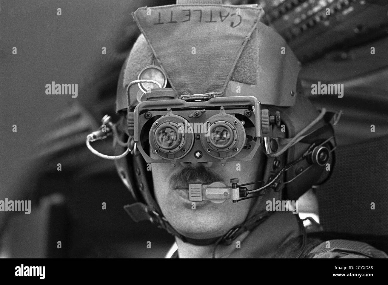 NATO exercises in Germany, US Army helicopter pilot with night viewers ...