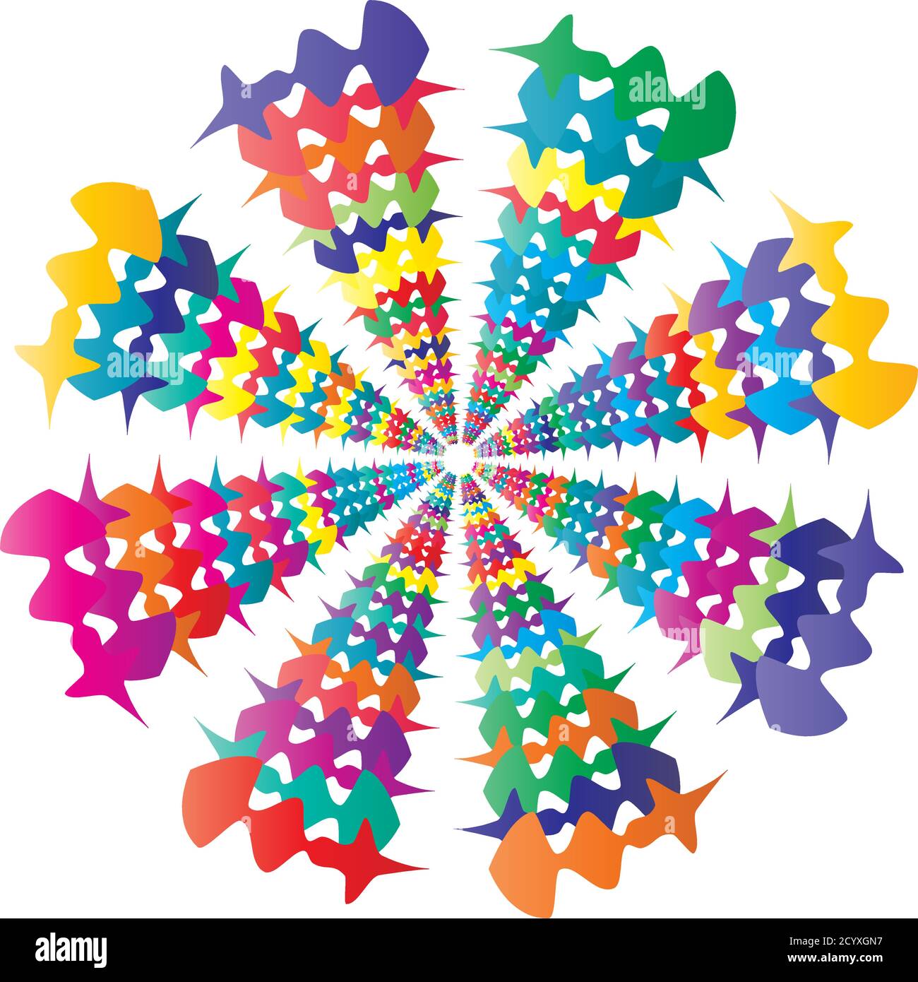 Circular spiral, swirl, twirl circle vector illustration. Radial ...