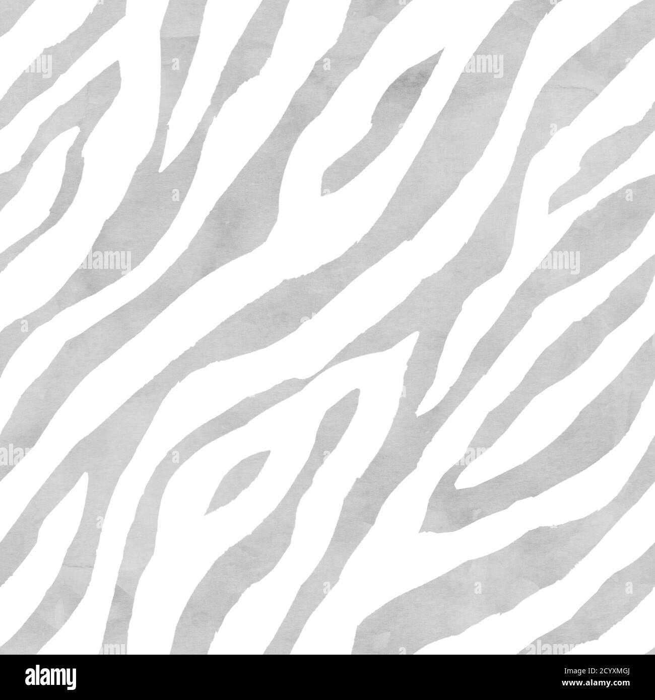 White and gray zebra striped abstract seamless pattern. Watercolor hand ...