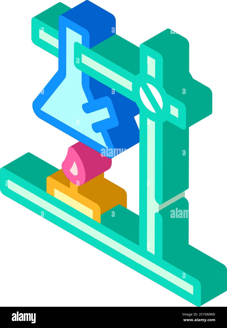 chemistry laboratory equipment isometric icon vector illustration Stock ...