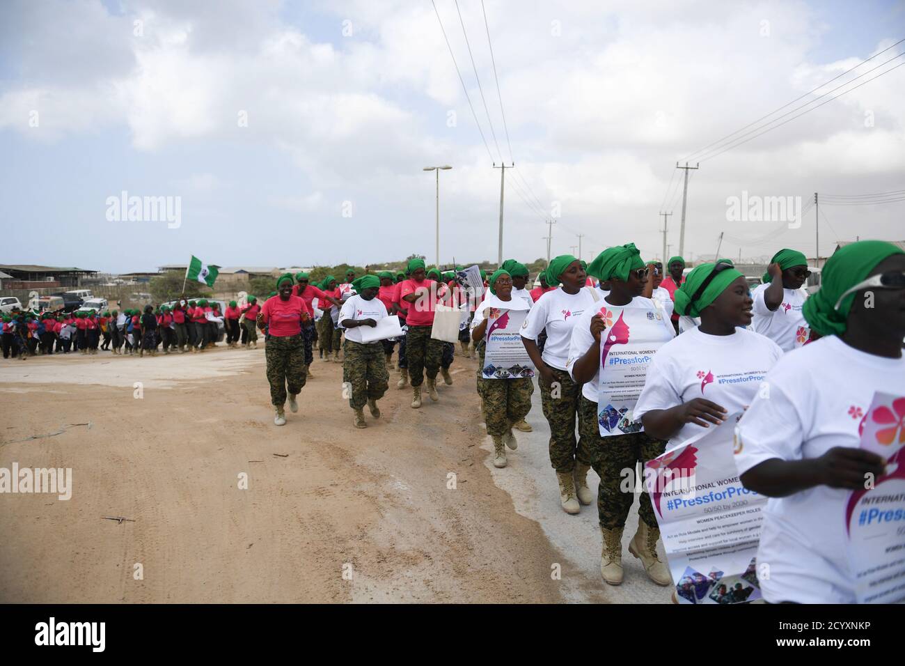 On March 8, 2018, female peacekeepers of the African Union Mission in ...