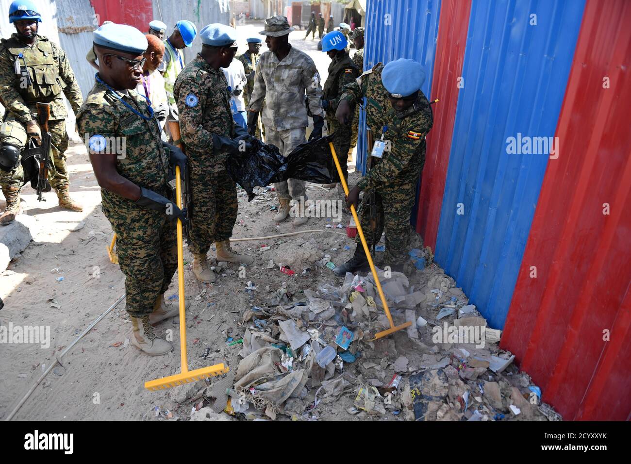 On February 6, 2019, Ugandan soldiers with the United Nations Guard ...