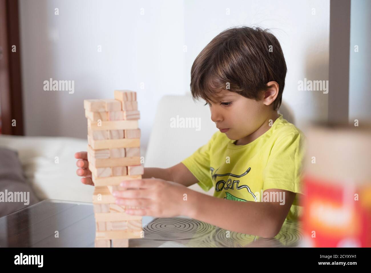 Boy Playing Blocks Wood High Resolution Stock Photography and Images ...