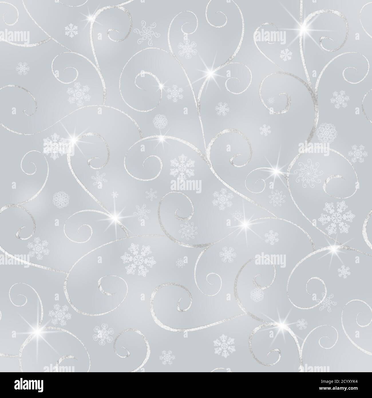 Abstract winter gray seamless background with silver oriental pattern ...