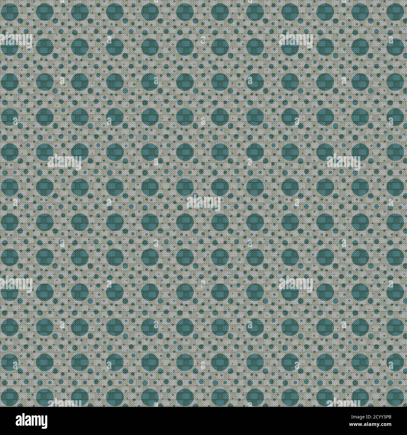 Polka dot background teal with various sizes of dots and texture. 12x12 ...