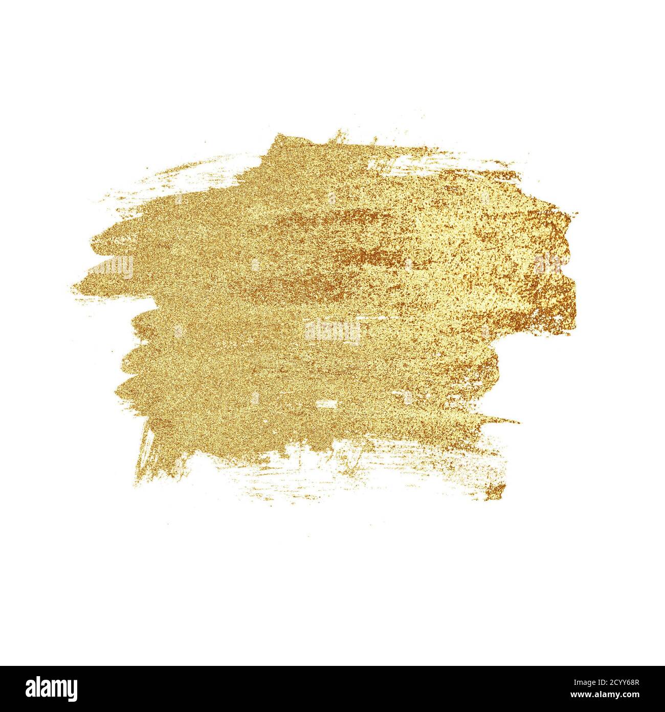 Abstract hand drawn luxury golden stain, isolated on white background ...