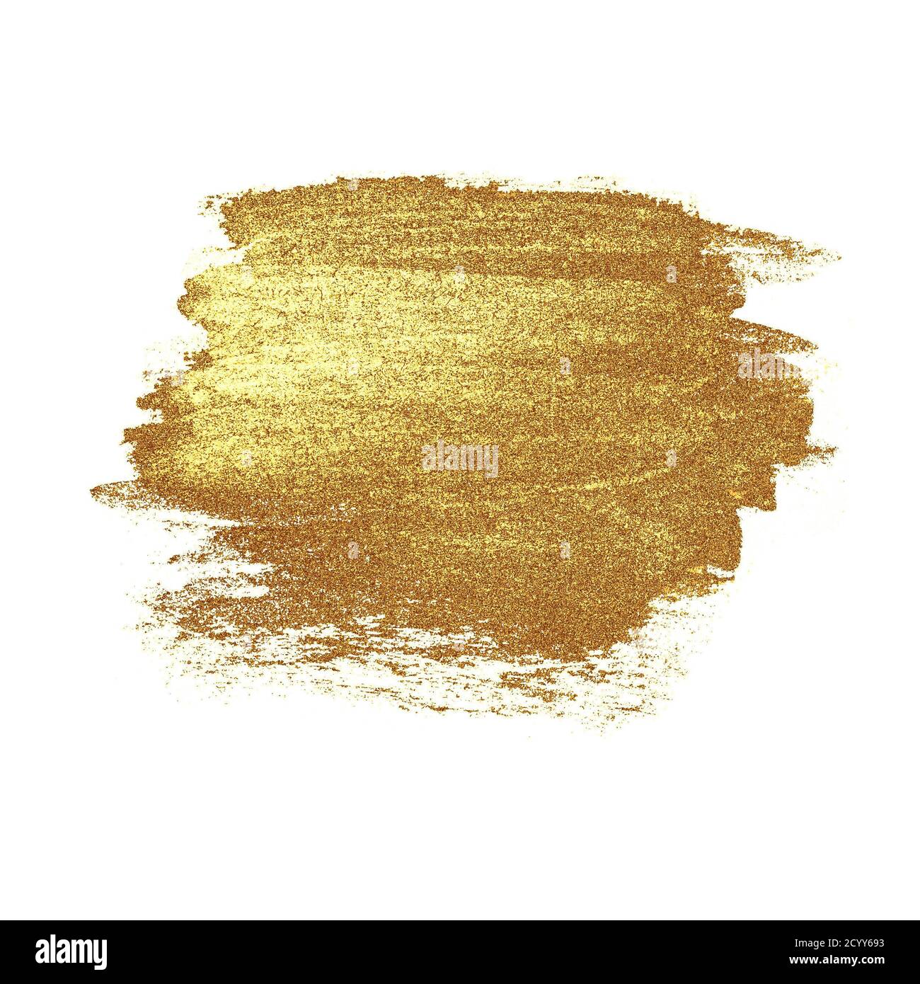 Abstract hand drawn luxury golden stain, isolated on white background ...