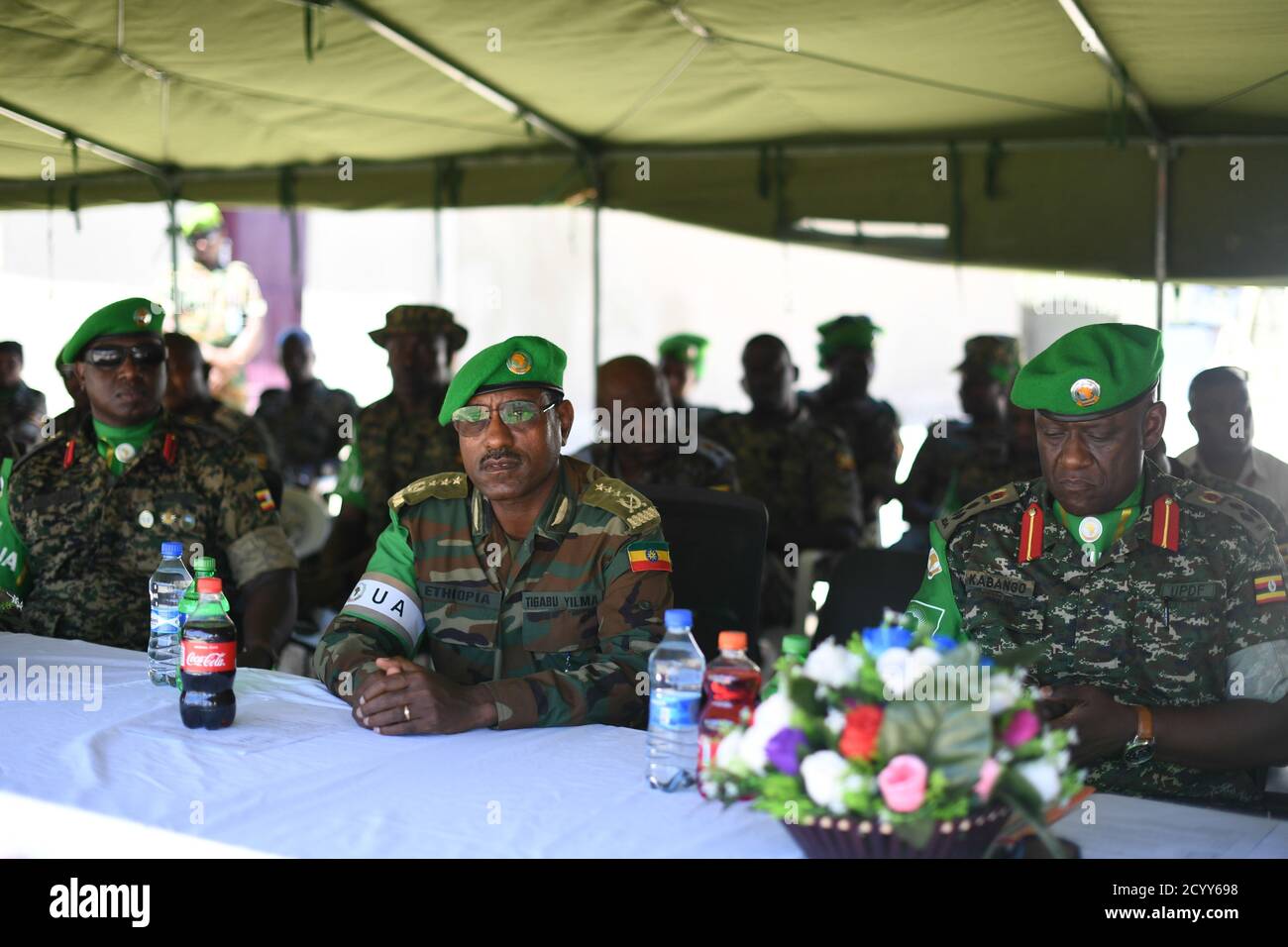 AMISOM Force Commander Lt. Gen. Tigabu Yilma Wondimhunegn and Brig. Gen ...