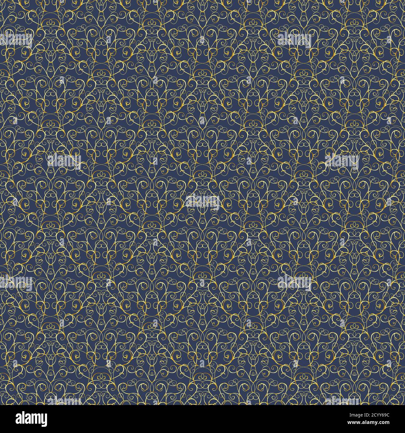 Luxury gold royal seamless pattern on blue navy background. For ...
