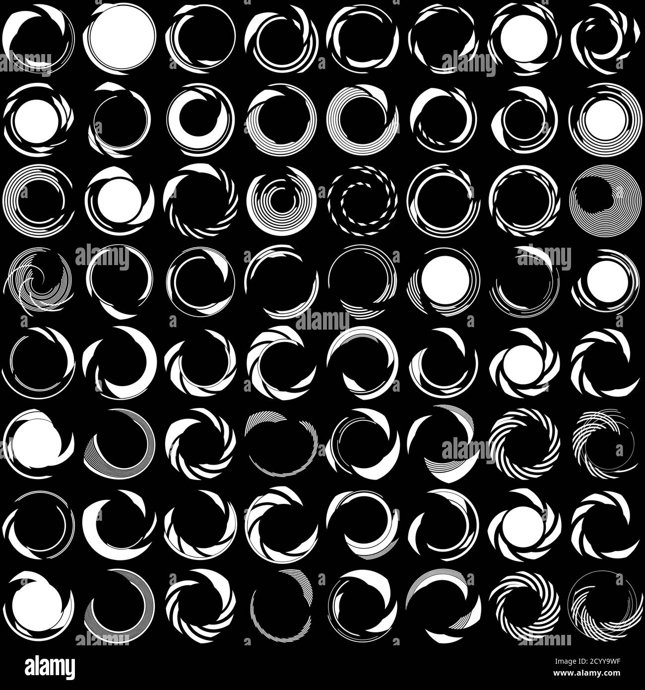 Cyber-cyberpunk, sci-fi geometric circles, rings. Hi-tech HUD elements ...