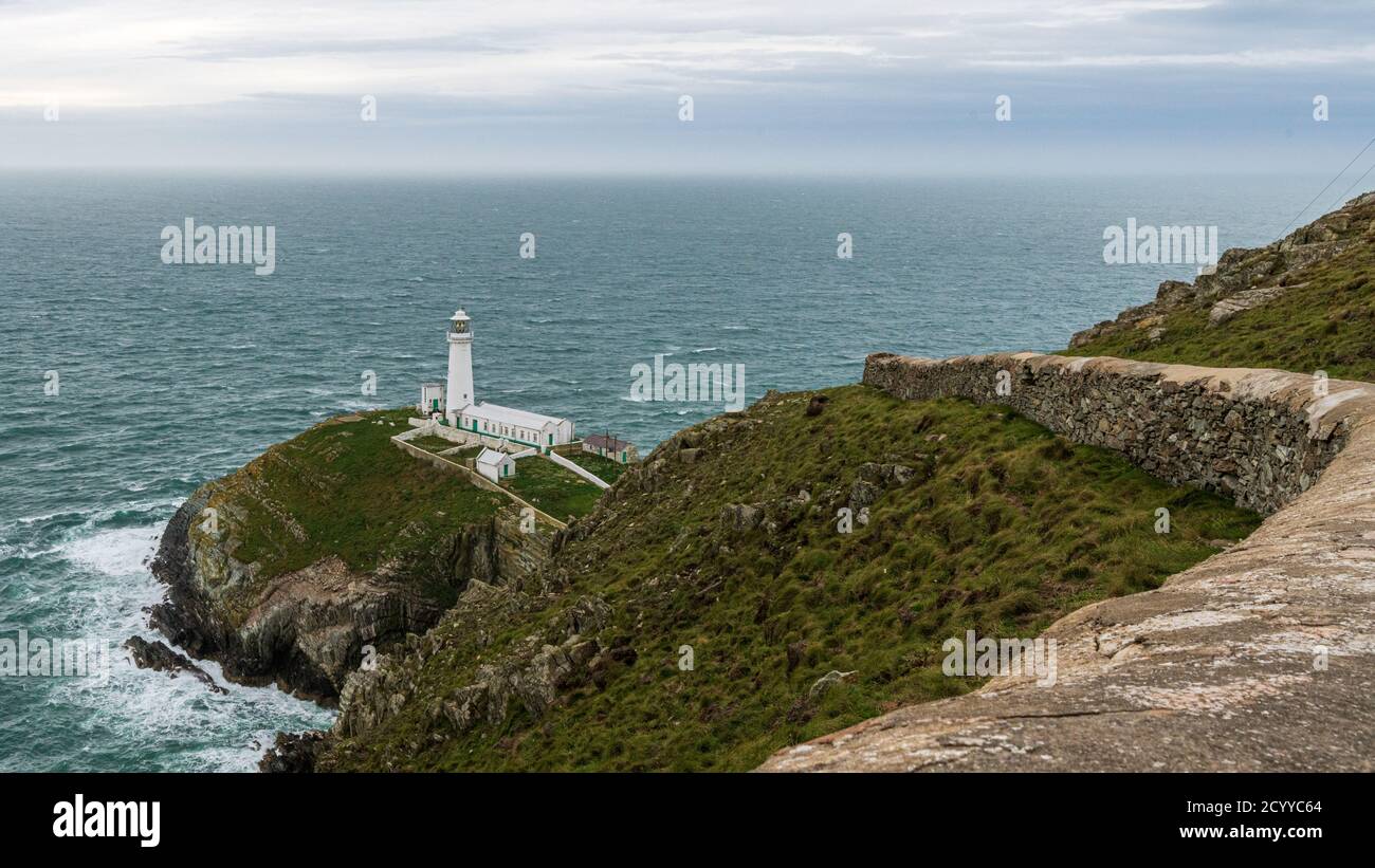 South stack lighthouse and cliffs holyhead anglesey north wales hi-res ...