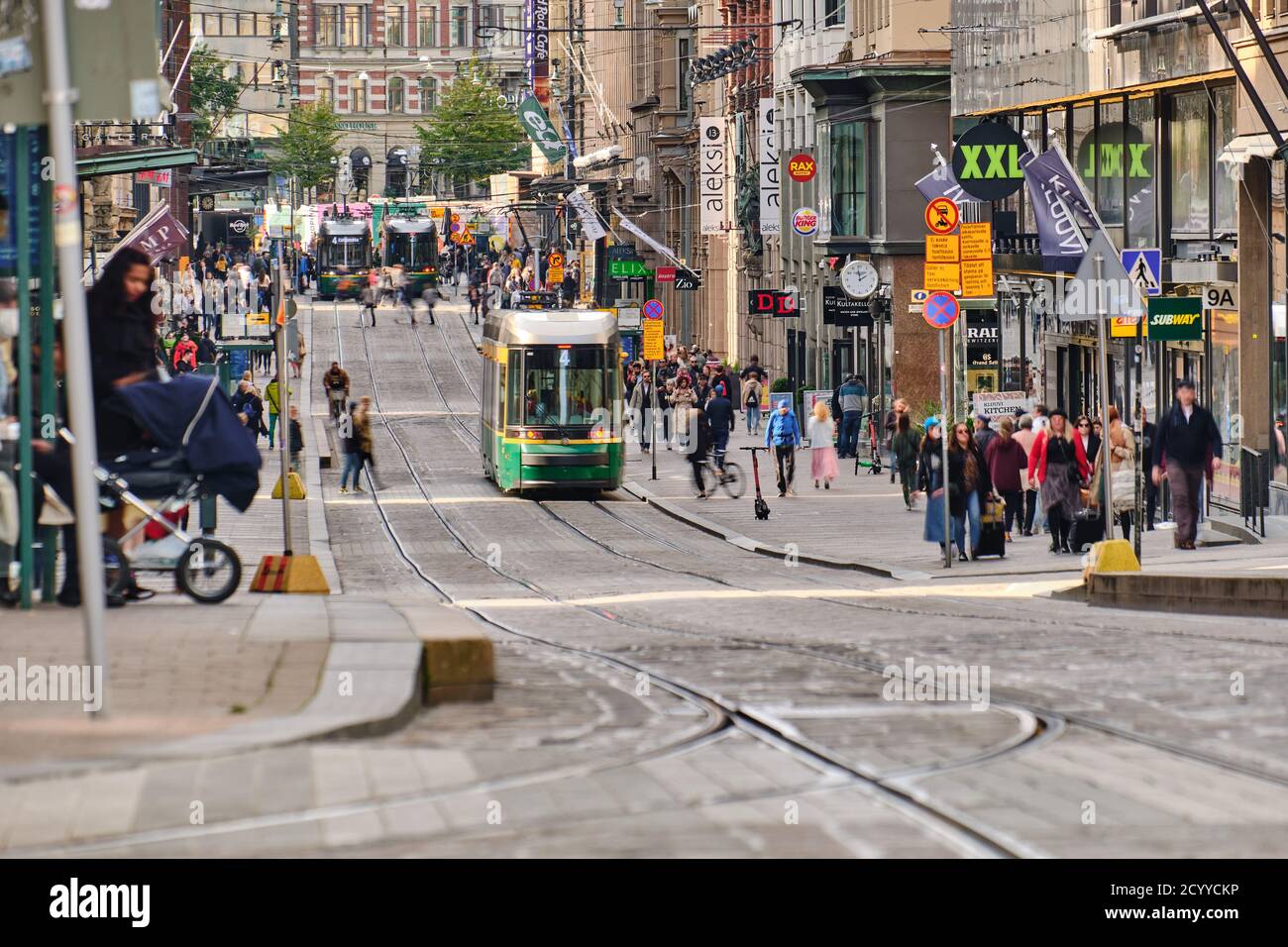Helsinki, Finland - September 20, 2020: Aleksanterinkatu street in the ...