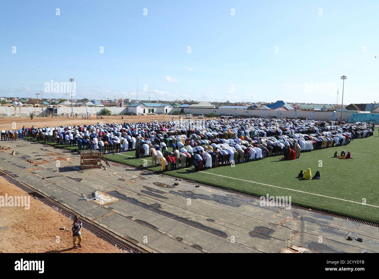 On June 4, 2019, residents of Kismayo, Somalia, gathered at Waamo ...