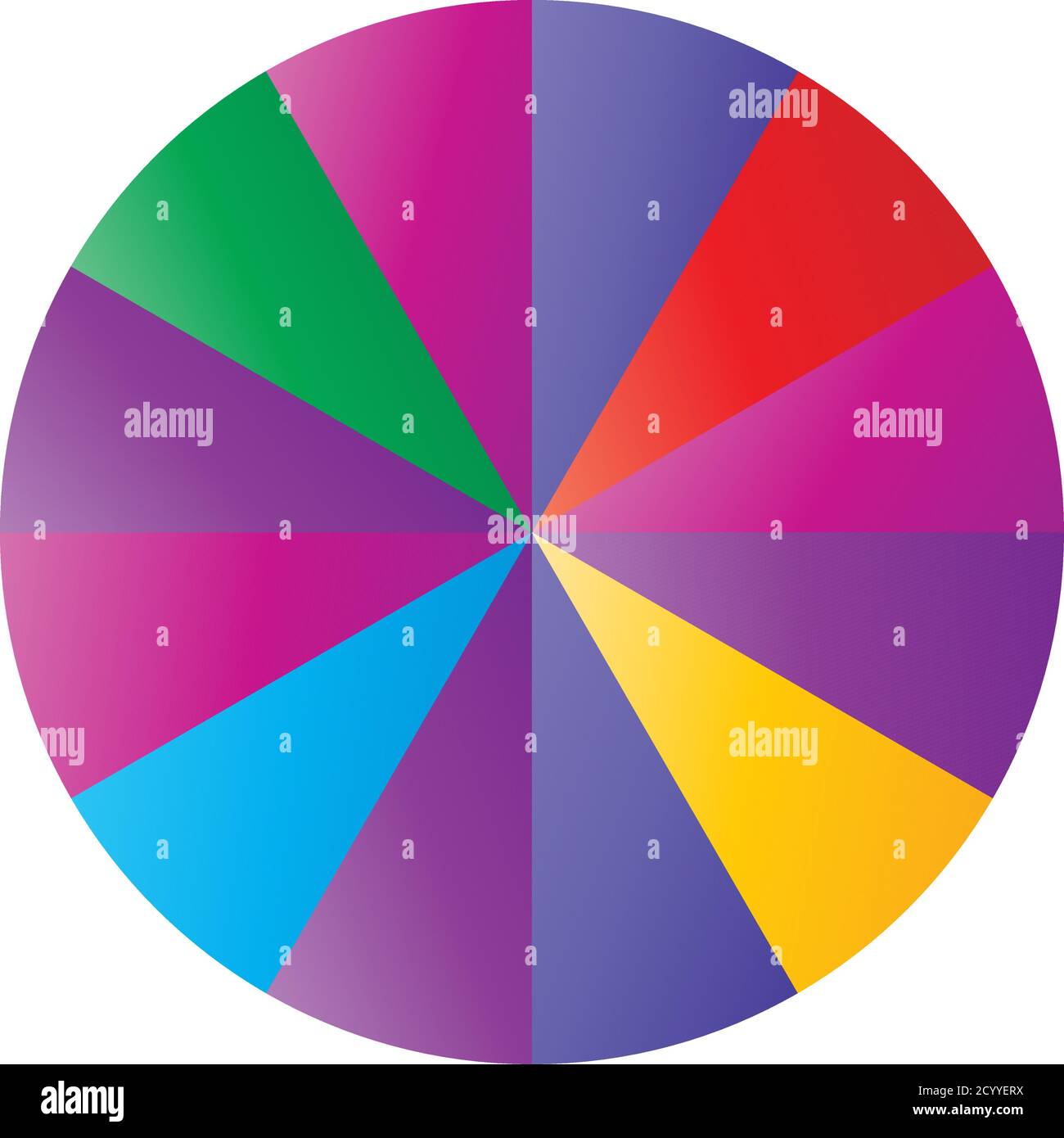 Circle pie chart, pie diagram icon from 2 to 20 sections. Simple, basic ...