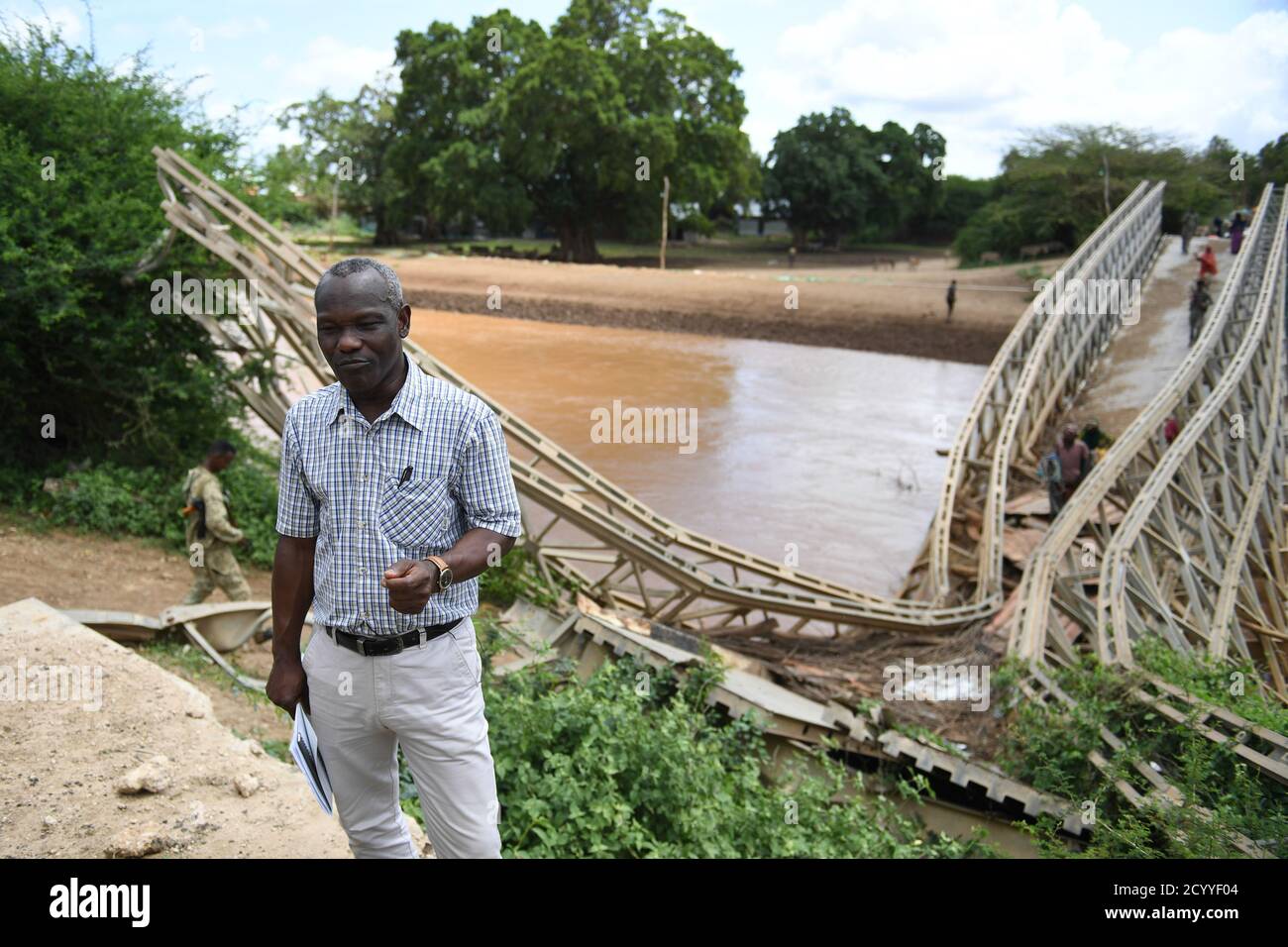 Abdul Diabagate, Head of the AMISOM Humanitarian Liaison Unit, stands ...