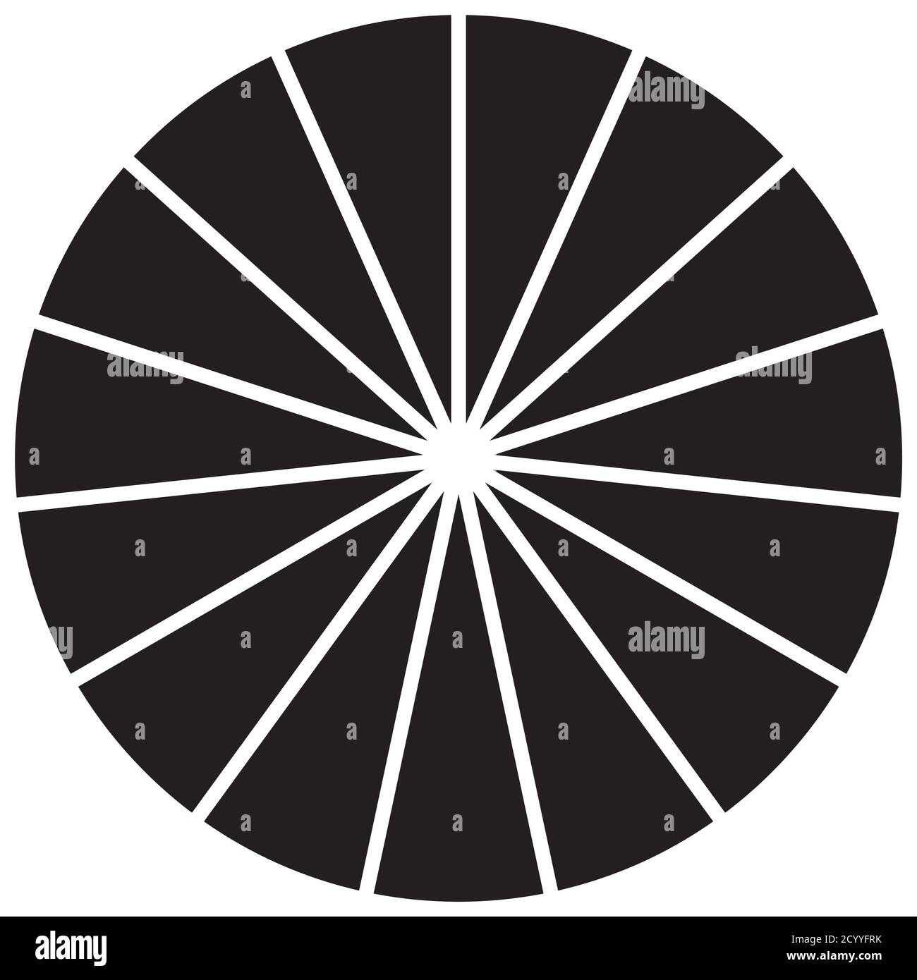 Circle pie chart, pie diagram icon from 2 to 20 sections. Simple, basic ...