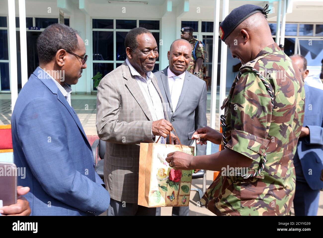 Ambassador Francisco Madeira, the African Union's Special Representative for Somalia, presents a ...