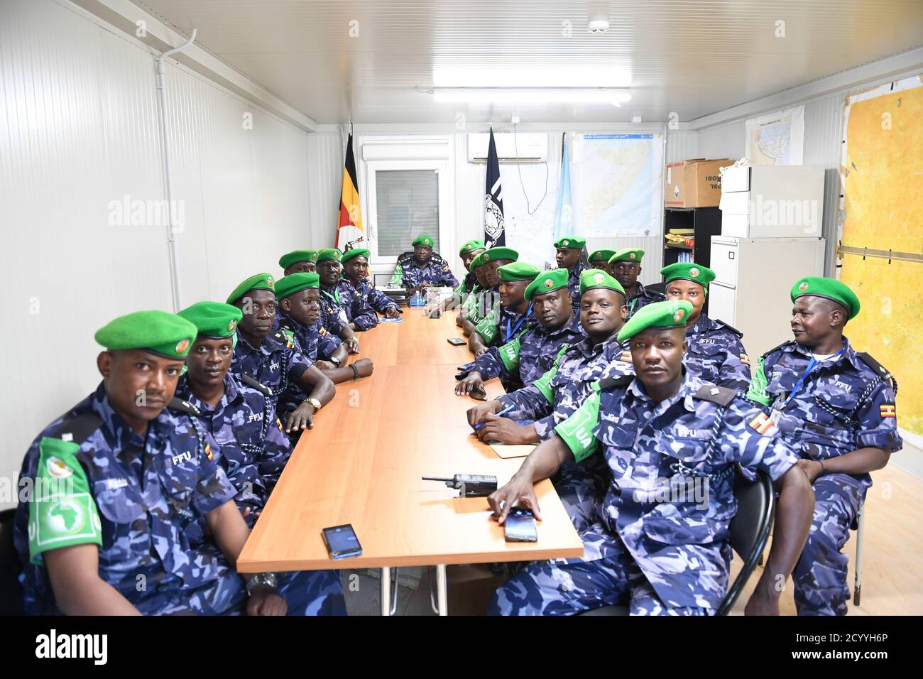 A group photo of the senior leadership team of the AMISOM Uganda Formed ...