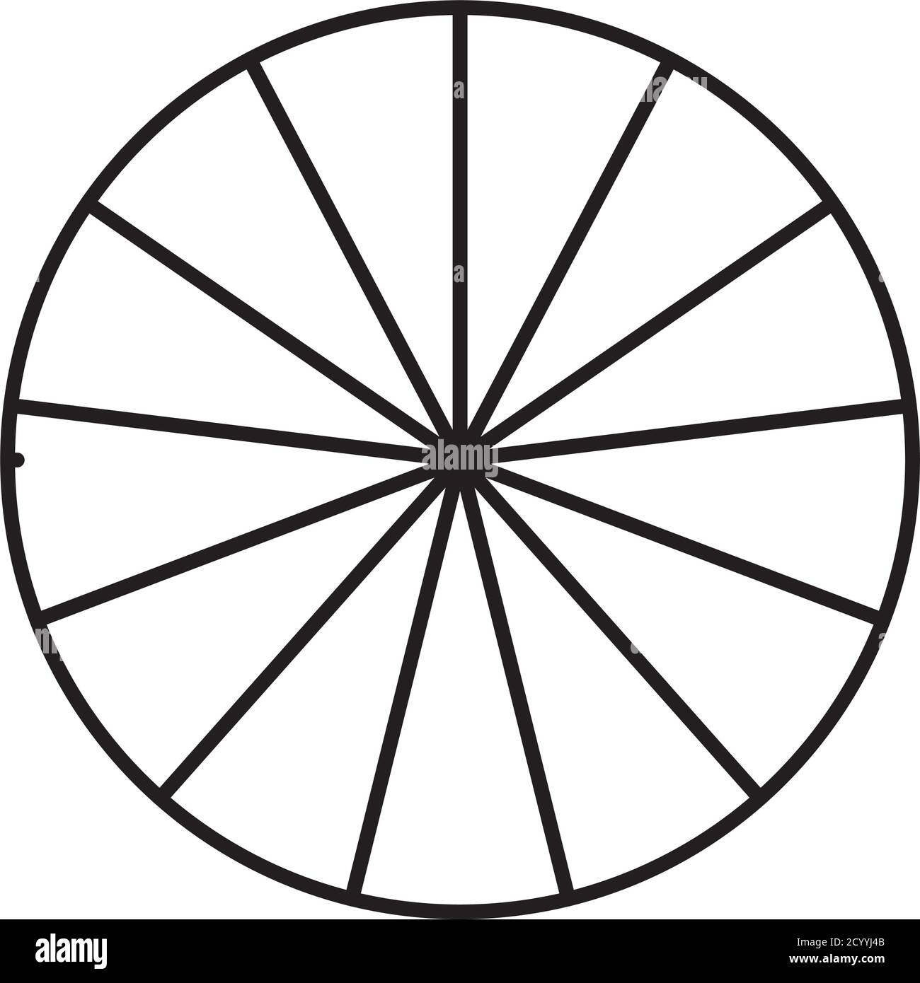 Circle pie chart, pie diagram icon from 2 to 20 sections. Simple, basic ...
