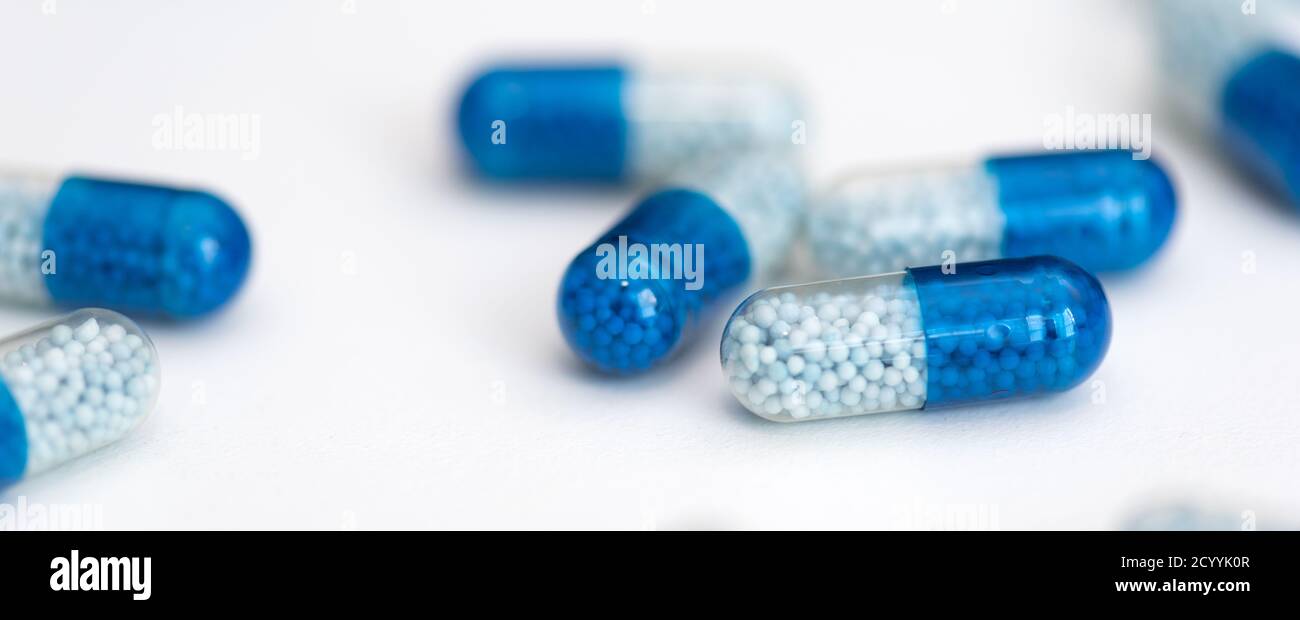 Blue capsule hi-res stock photography and images - Alamy