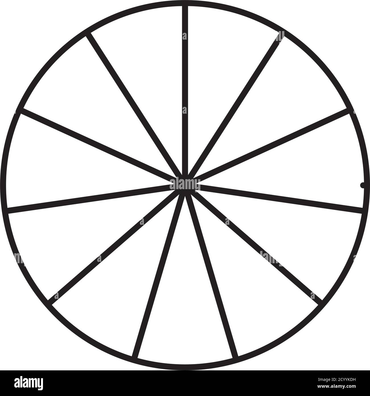 Circle pie chart, pie diagram icon from 2 to 20 sections. Simple, basic ...