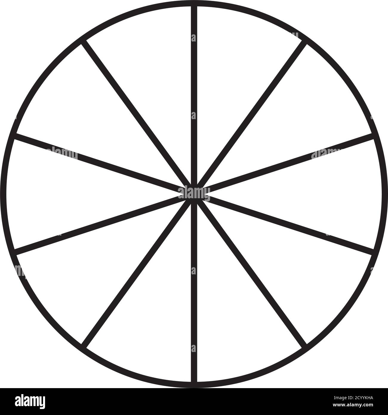 Circle pie chart, pie diagram icon from 2 to 20 sections. Simple, basic ...
