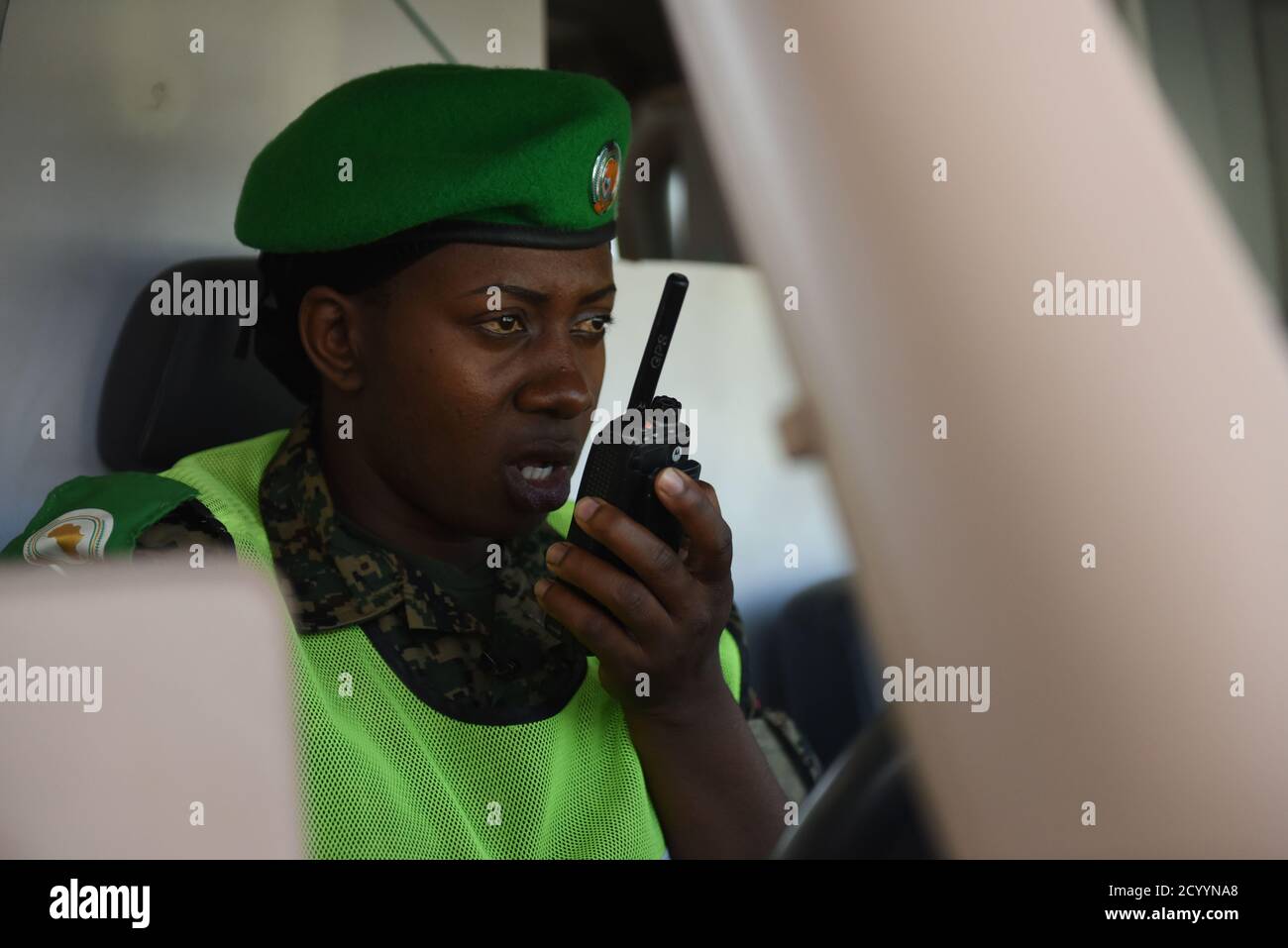 Corporal Emilly Kyasiimire, a female peacekeeper serving as an ...