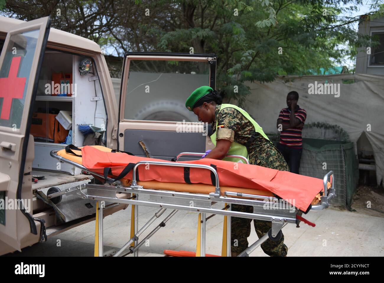 Corporal Emilly Kyasiimire, a peacekeeper with the African Union ...