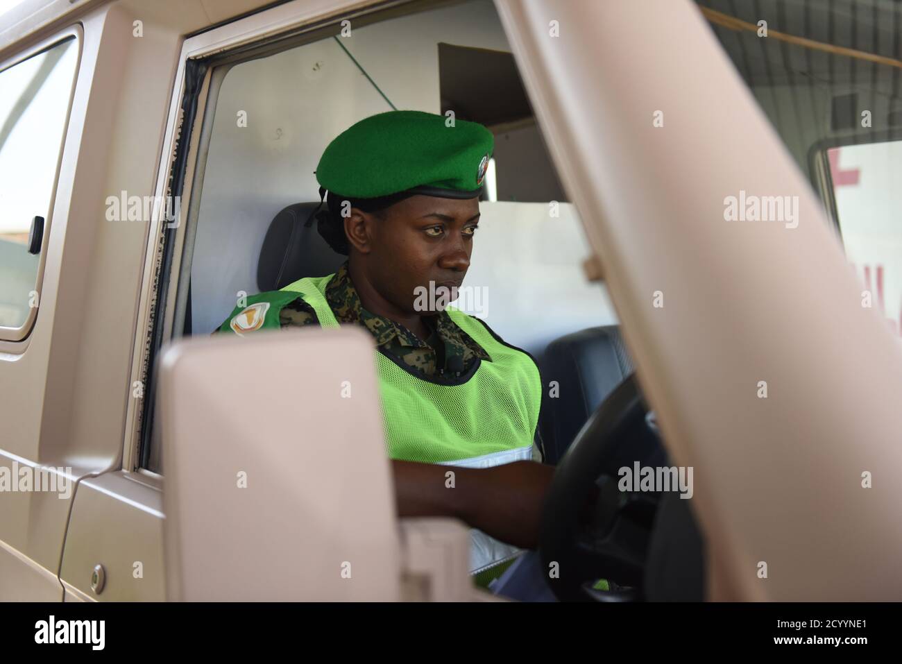 Corporal Emilly Kyasiimire, a female peacekeeper with AMISOM, serves as ...