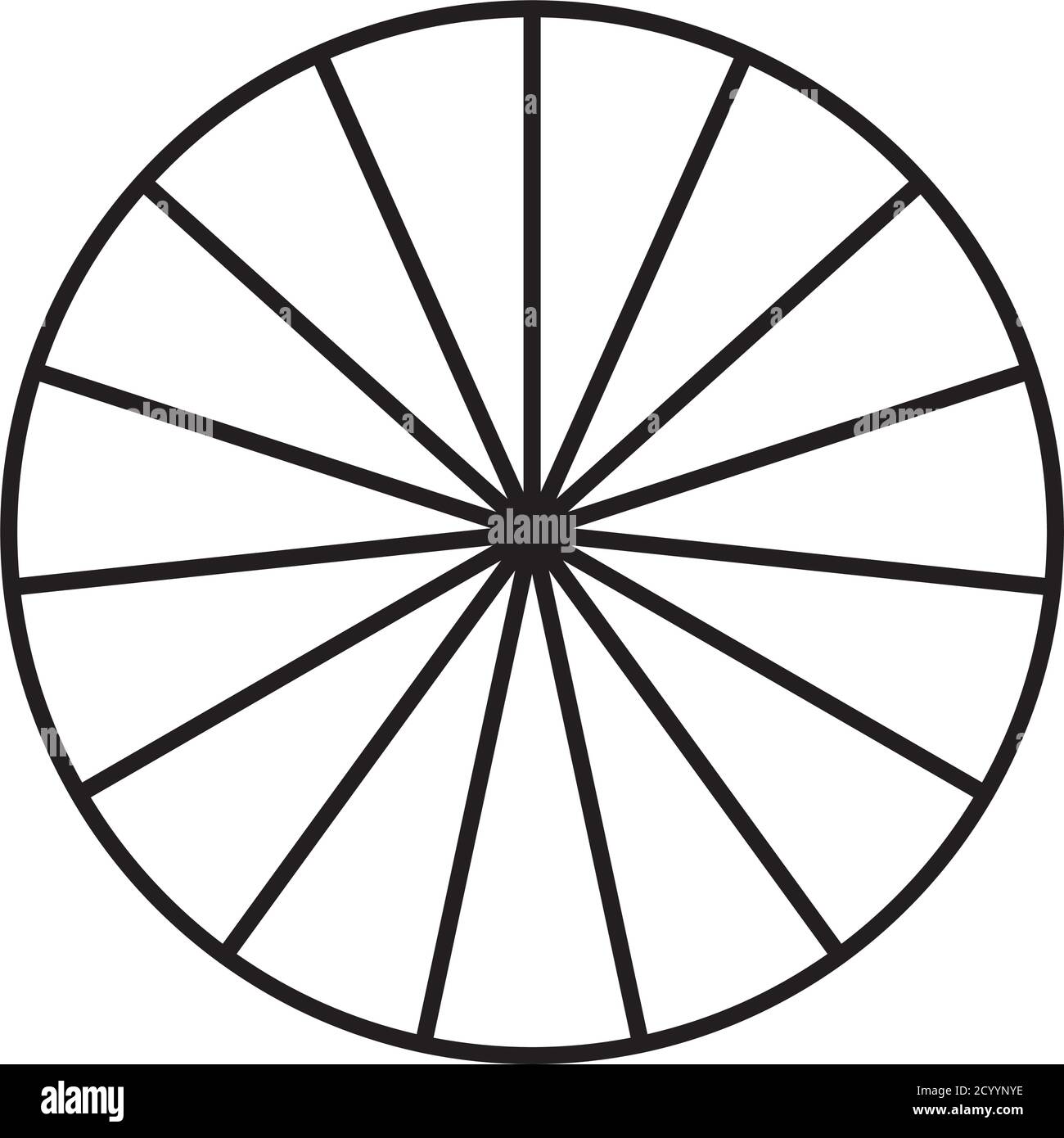 Circle pie chart, pie diagram icon from 2 to 20 sections. Simple, basic ...
