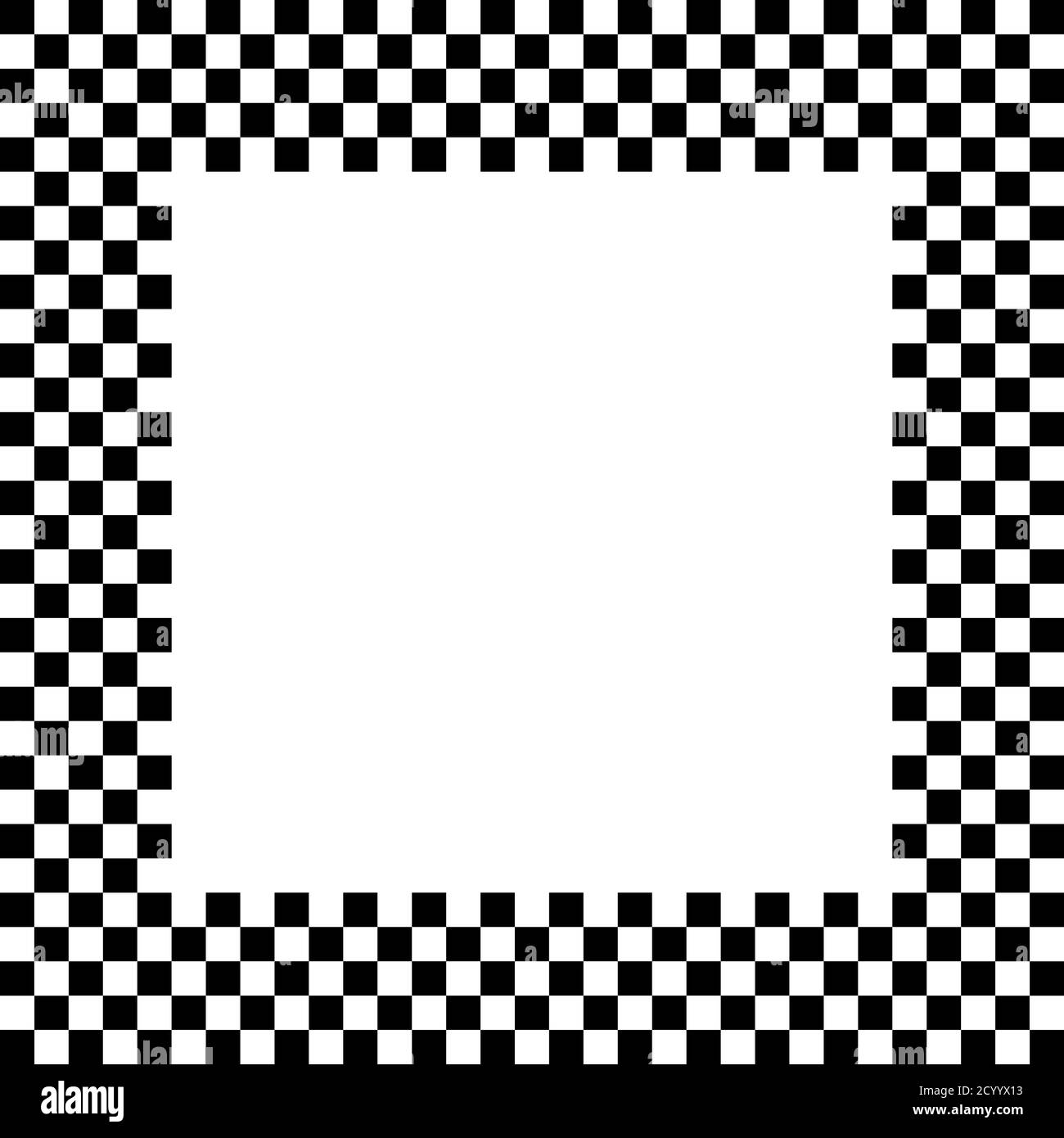 Checkered / Chequered square frame with blank, empty space, copyspace ...