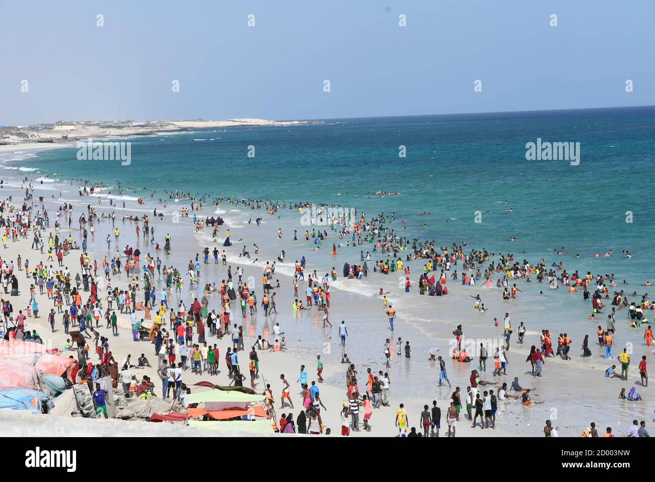Residents of Mogadishu, Somalia spend their weekends at the Lido beach ...
