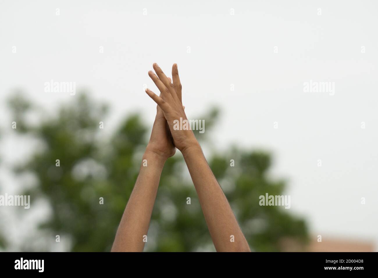 male hand gesture and signs on outdoor background Stock Photo - Alamy