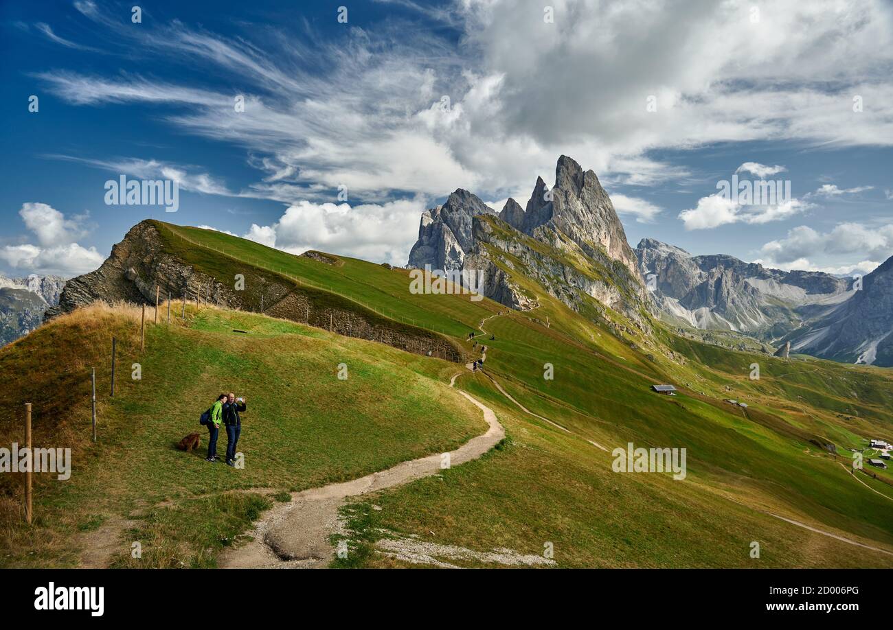 Seceda, nature park Puez-Geisler, St. Ulrich, South Tyrol, Italy Stock ...